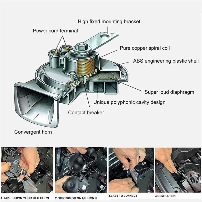 300DB Super Loud Train Horn For Truck Train Boat Car Air Electric Snail ...